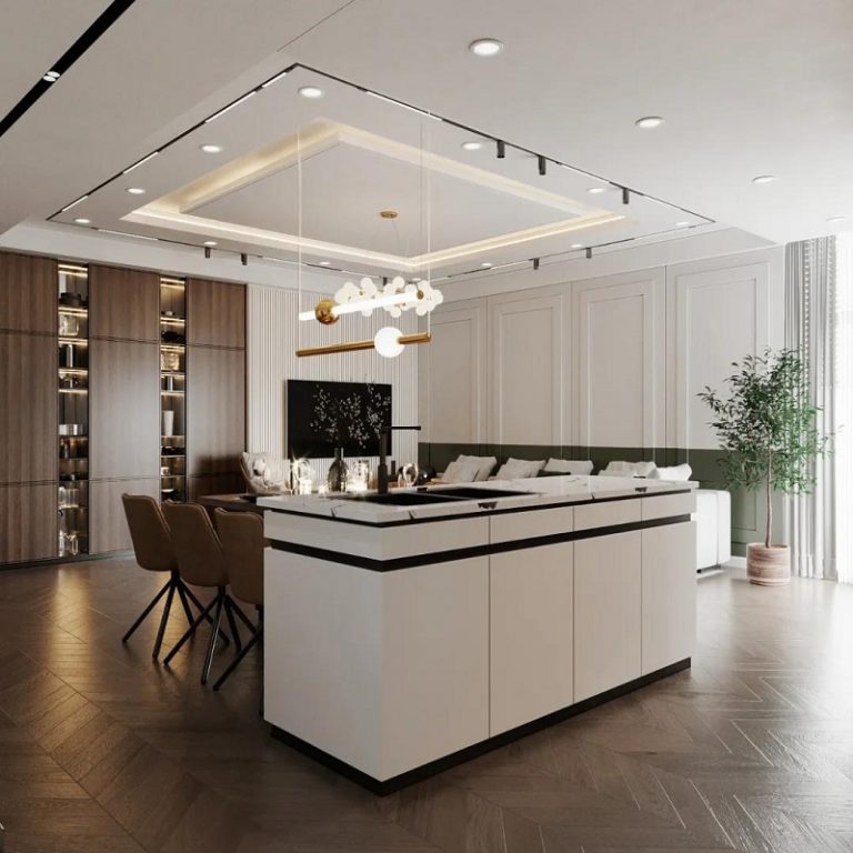 Modern painted kitchen cabinets design